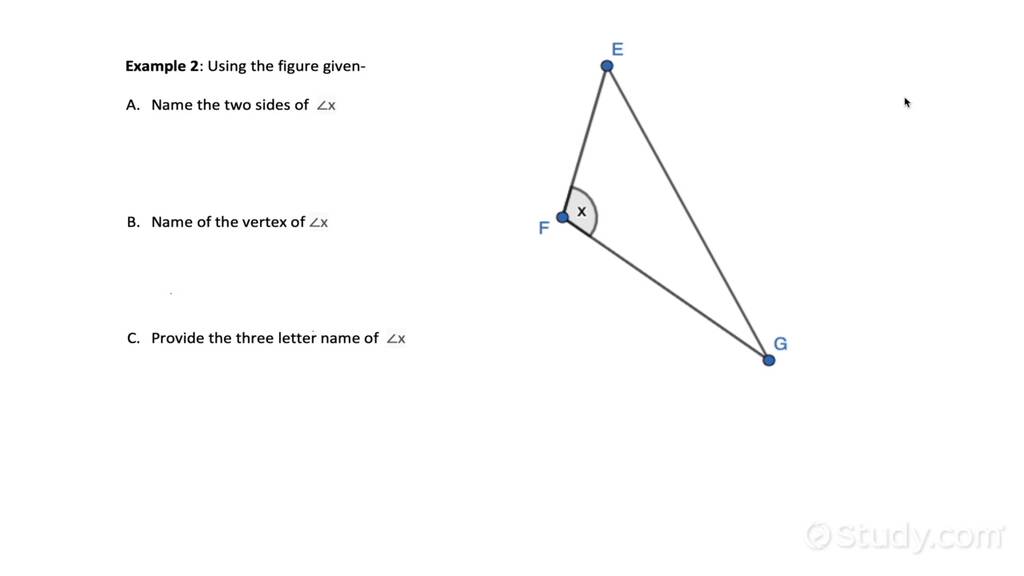 Naming Angles, Sides of Angles and Vertices | Geometry | Study.com