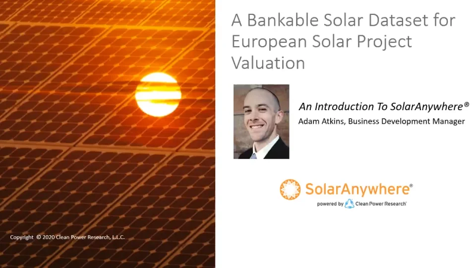 SolarAnywhere Bankable Data