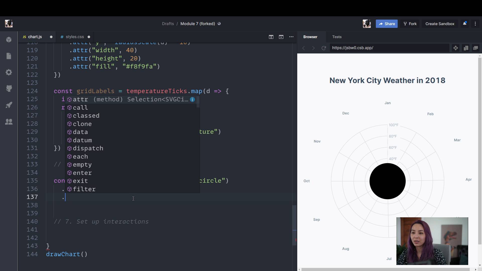 Adding freezing - Fullstack D3 Masterclass - 7.4 | newline