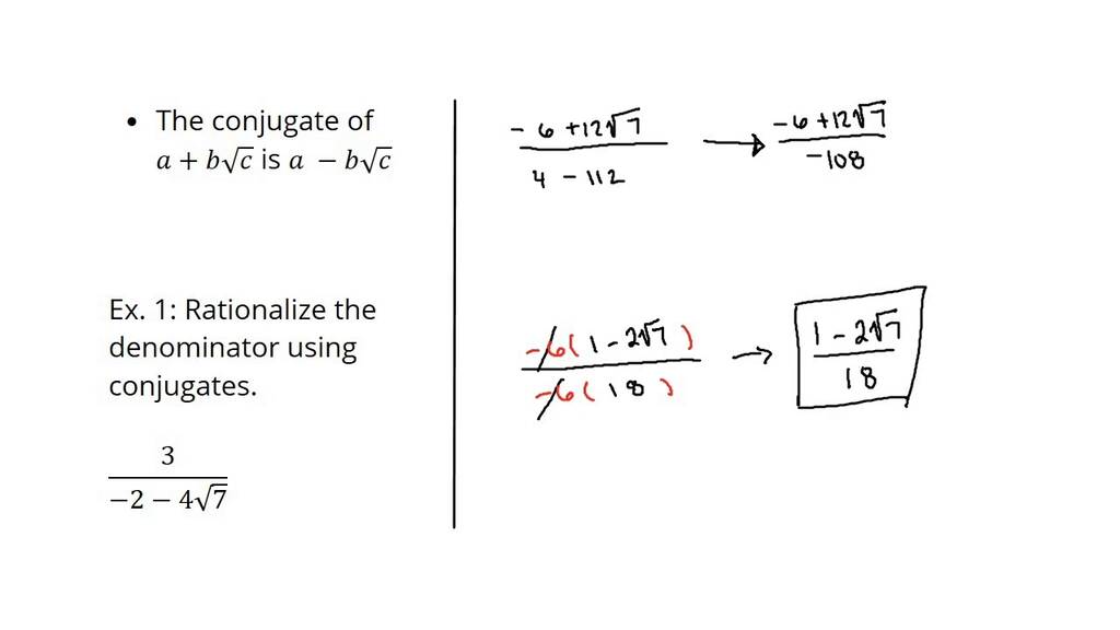 Rationalizing A Denominator Using Conjugates With An Integer Numerator 4624