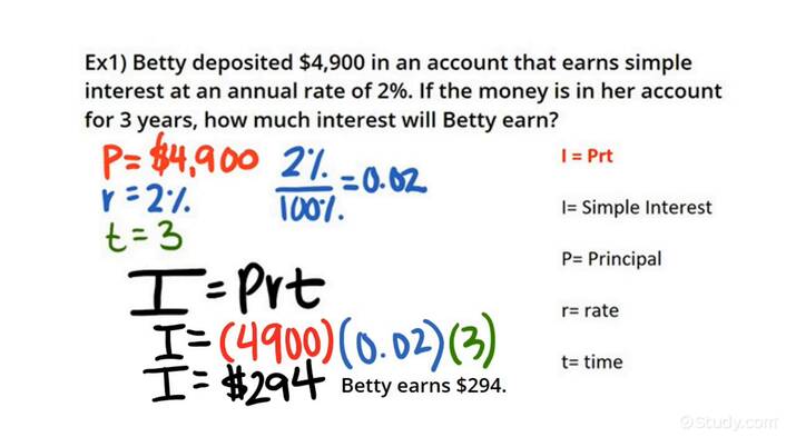 Solving For Simple Interest Math Study