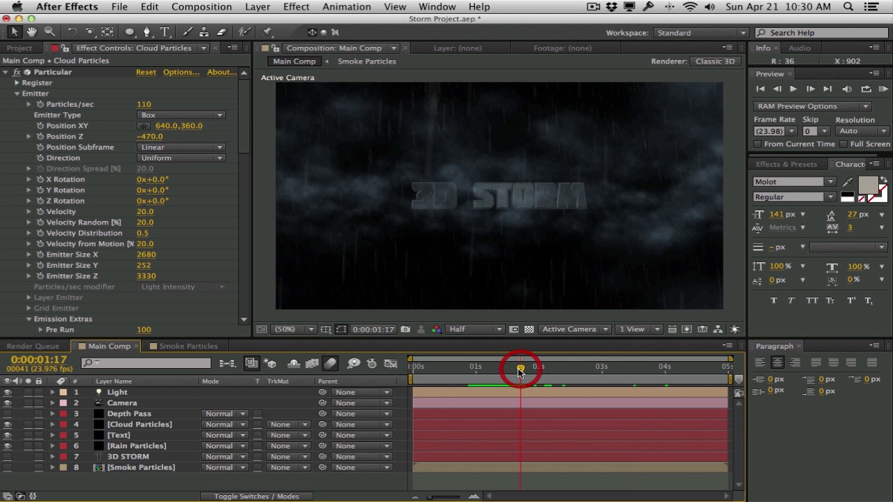 Advanced Motion Graphics - Storm Title Day 2