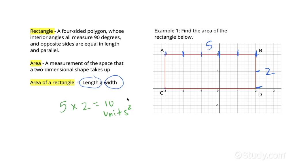 How to find the Area of a Rectangle | Algebra | Study.com