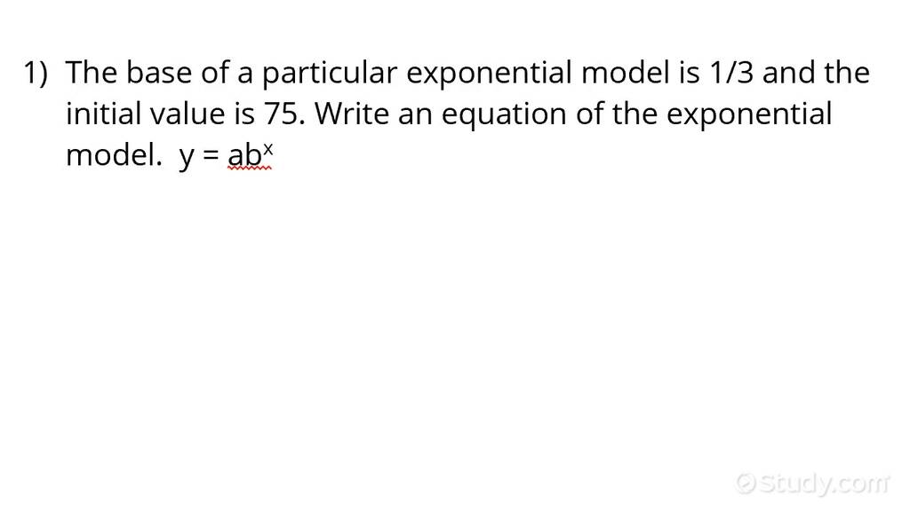 Writing an Equation that Models Exponential Growth Or Decay | Algebra ...