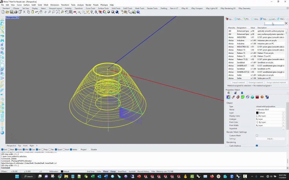 PODT TIR Collimator | Photopia Optical Design Software