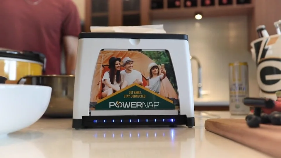 PowerNap Napkin and Napkin Dispenser