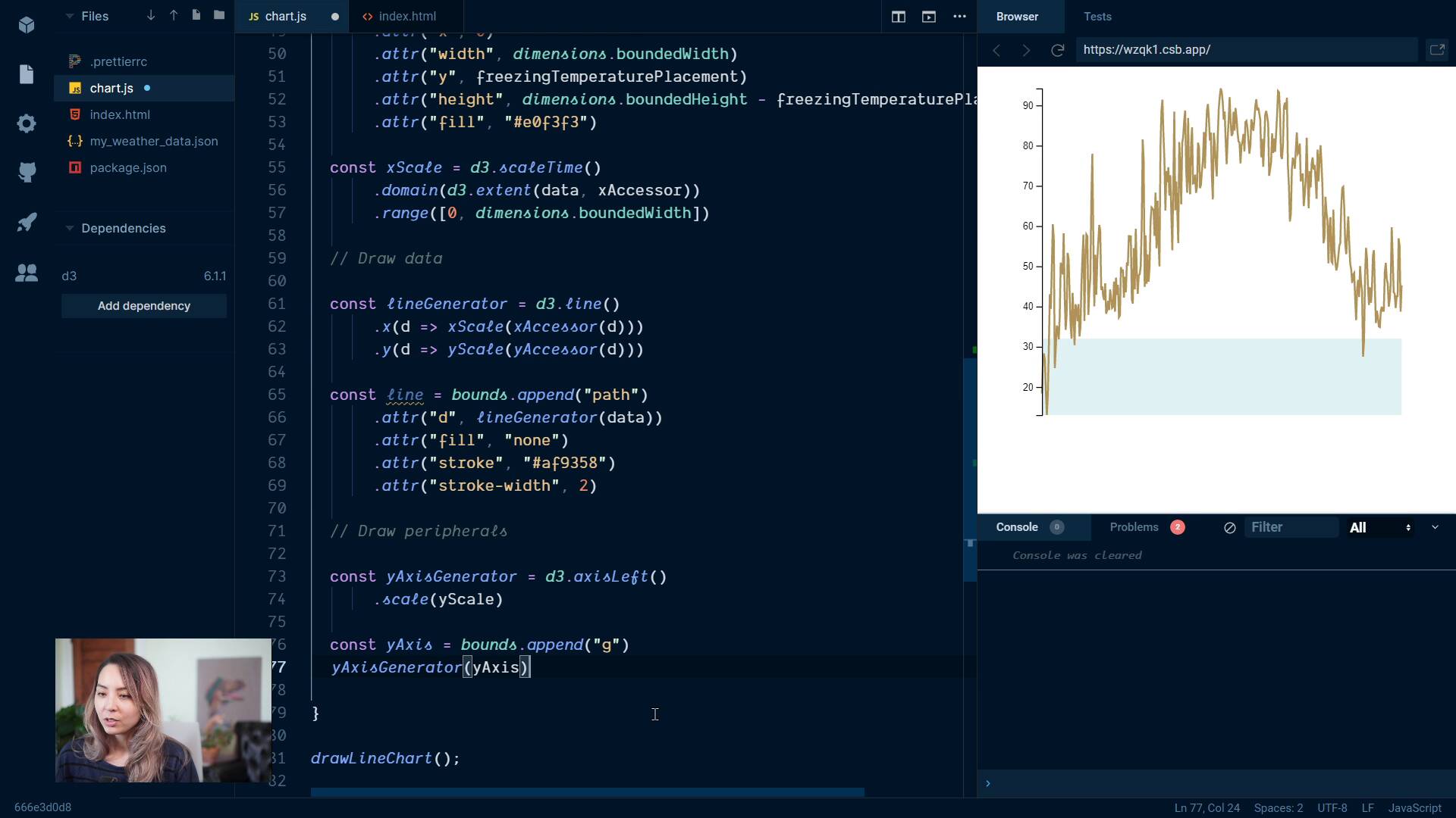 Drawing the axes - Fullstack D3 Masterclass | newline