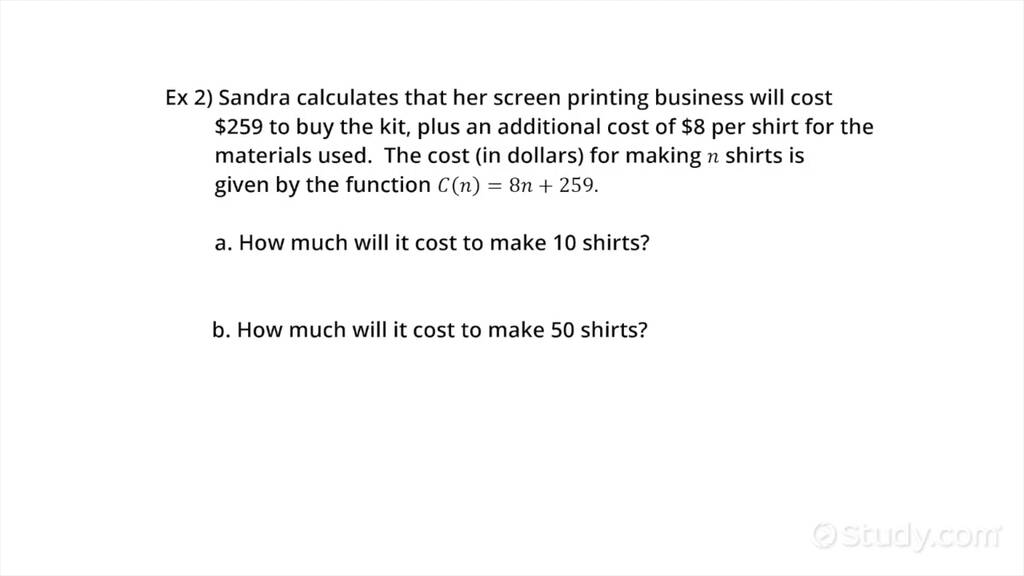 Solving A 1 Step Function That For A Real World Situation In Function