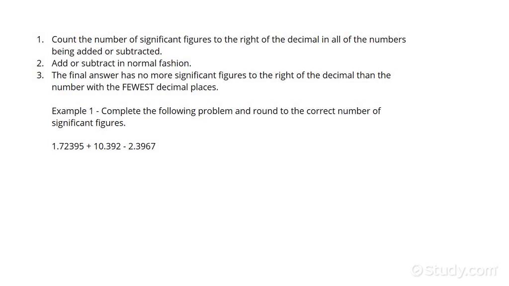 Counting Significant Digits when Measurements are Added or Subtracted ...