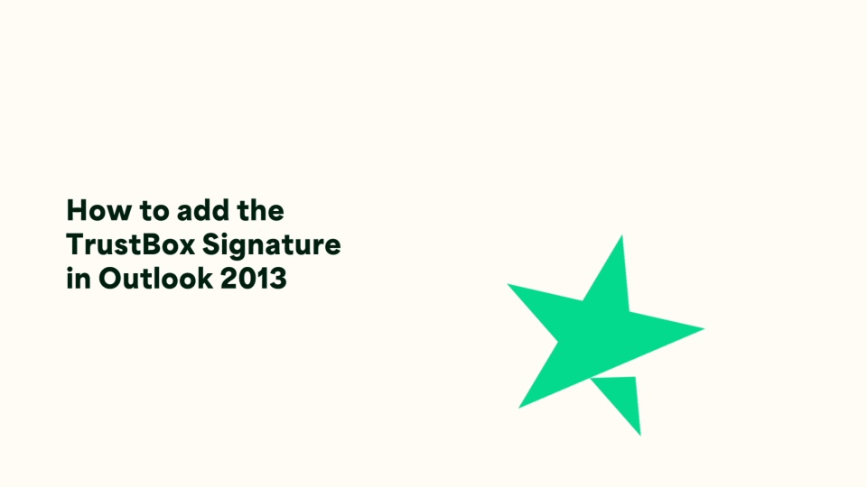 Add a TrustBox Signature widget to your emails