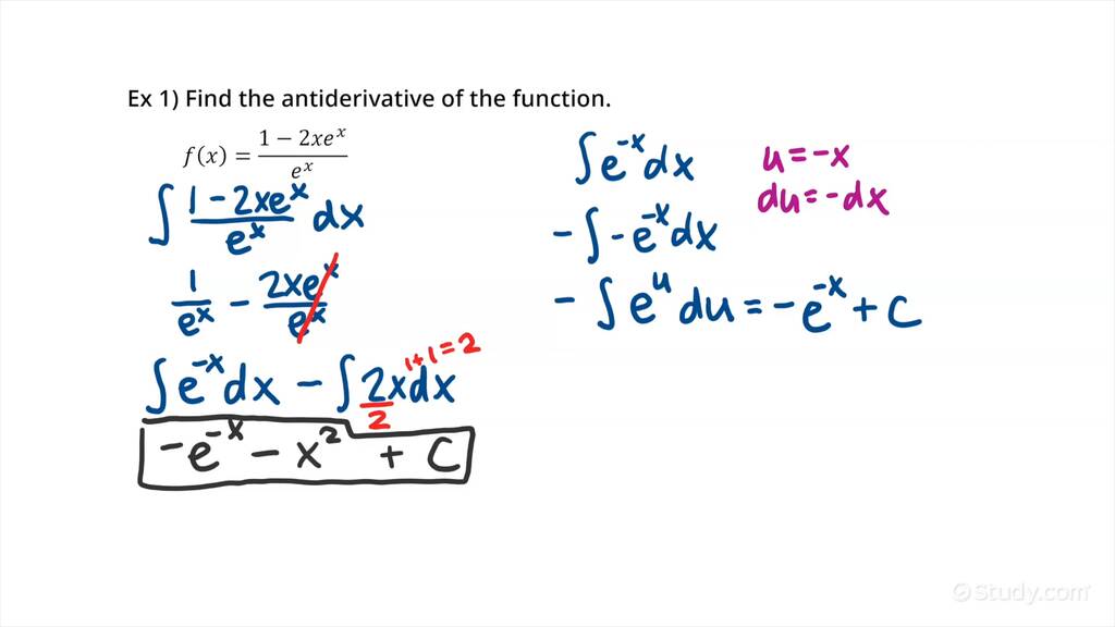Finding Antiderivatives Using an Appropriate Procedure | Calculus ...