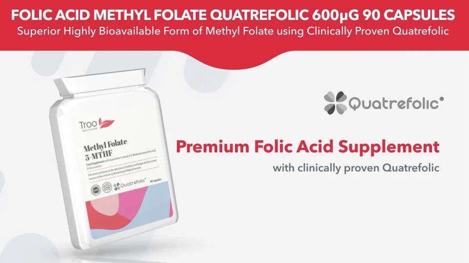 Acide Folique 600mcg Capsules - Quatrefolic® 5-MTHF Active Folate (90 ...