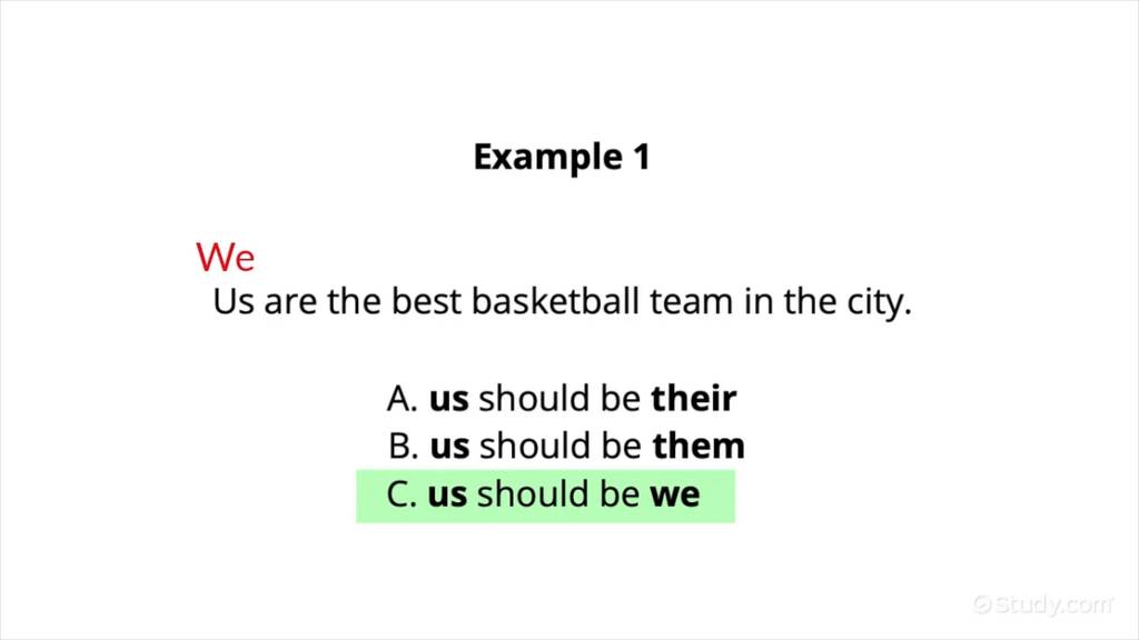 How to Correct Errors with Subject Pronouns | English | Study.com