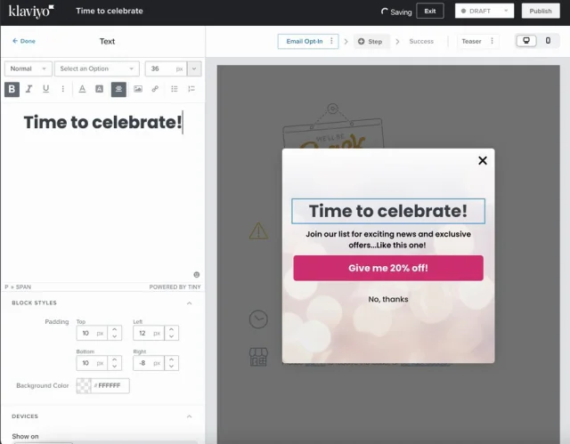 How to use dynamic blocks in forms | Klaviyo Help Center