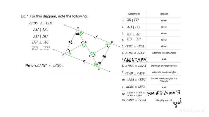 Solving Advanced Proofs Involving Triangle Angles | Geometry | Study.com