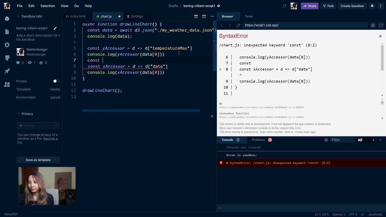 Setting up our line chart - Fullstack D3 Masterclass | newline