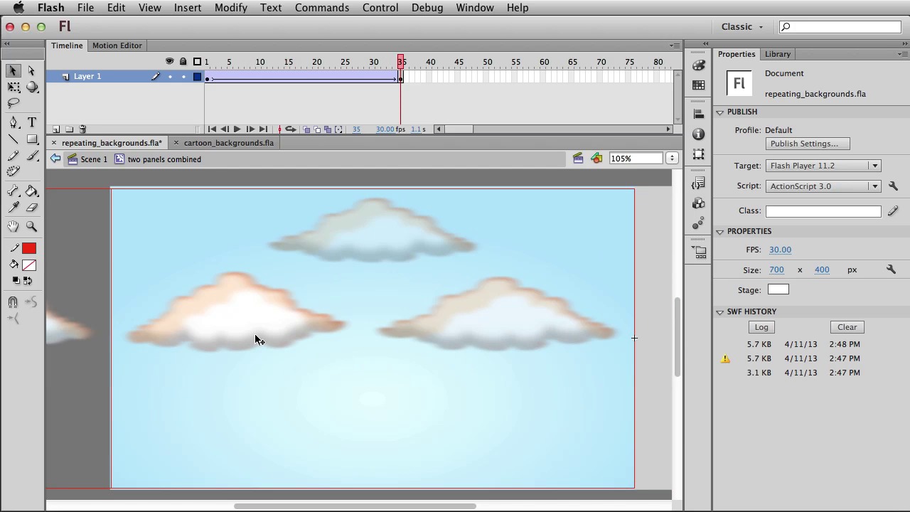 Introduction to Cartooning - Parrallax Scrolling / Repeating Backgrounds