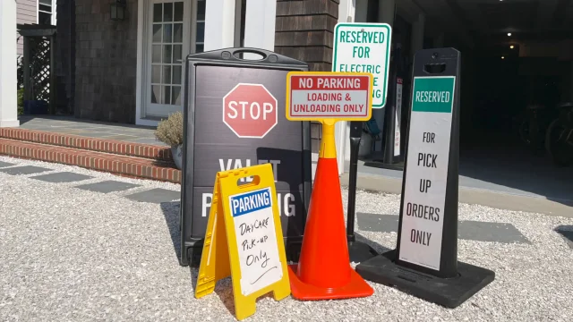 Parking Lot Signs on Portable Stand