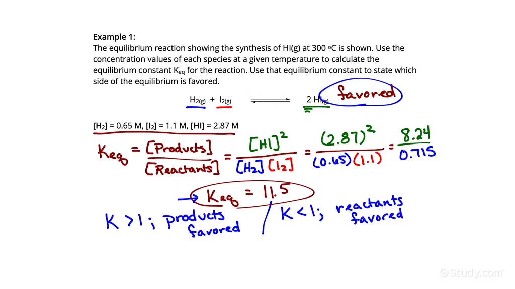 Understanding Equilibrium With High and Low K Values | Chemistry ...