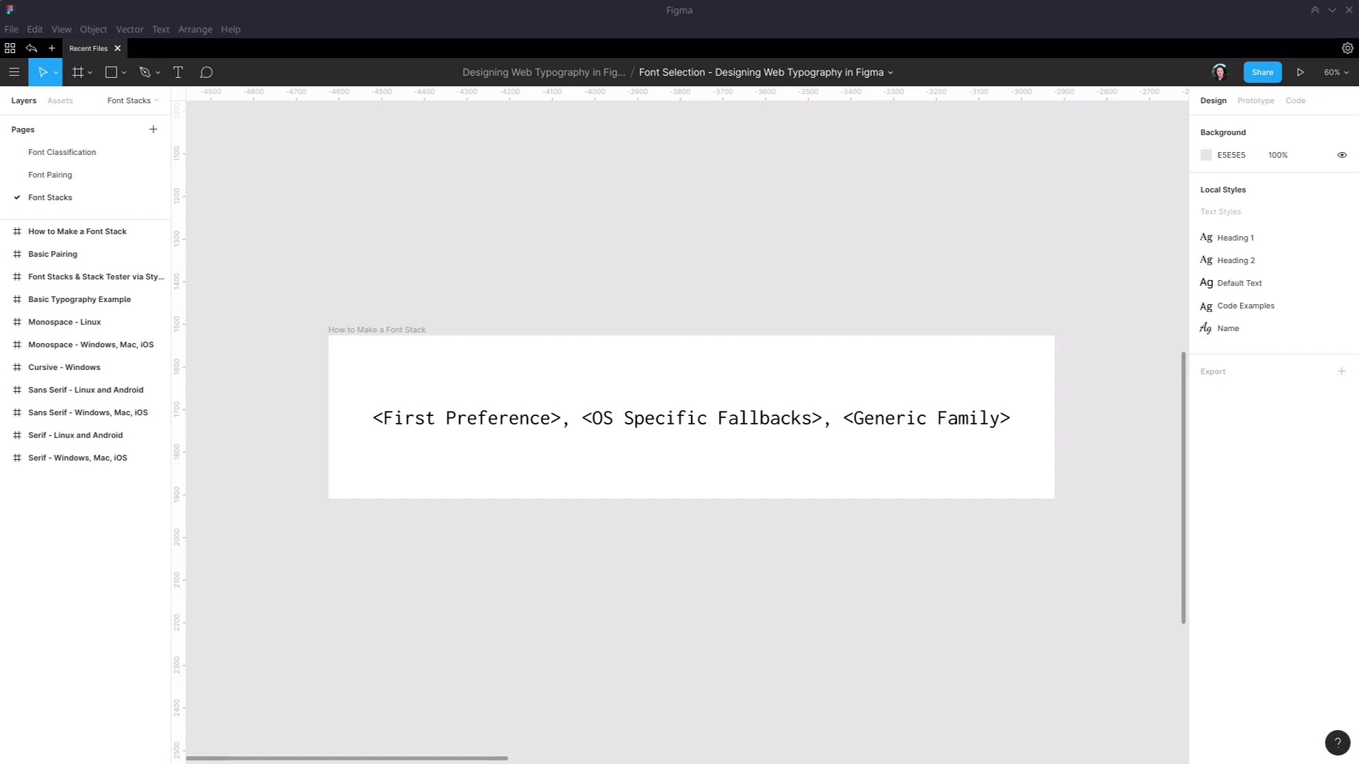 Web Typography Basics in Figma - Font Stacks