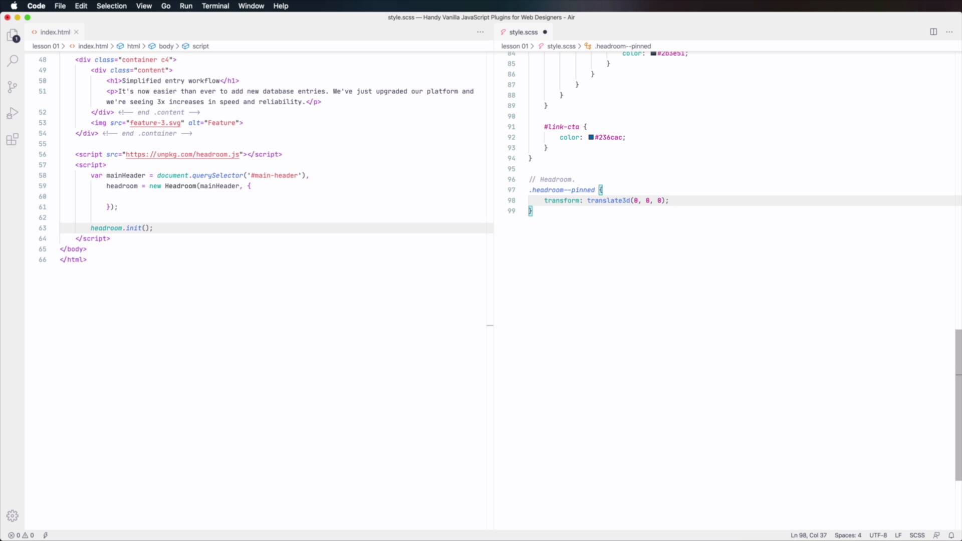 Handy Javascript Plugins For Web Designers Headroomjs