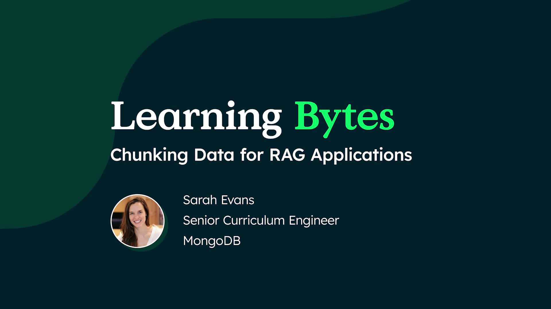 Chunking Data for RAG Applications - Learn | MongoDB Chunking Data for RAG Applications - Learn | MongoDB