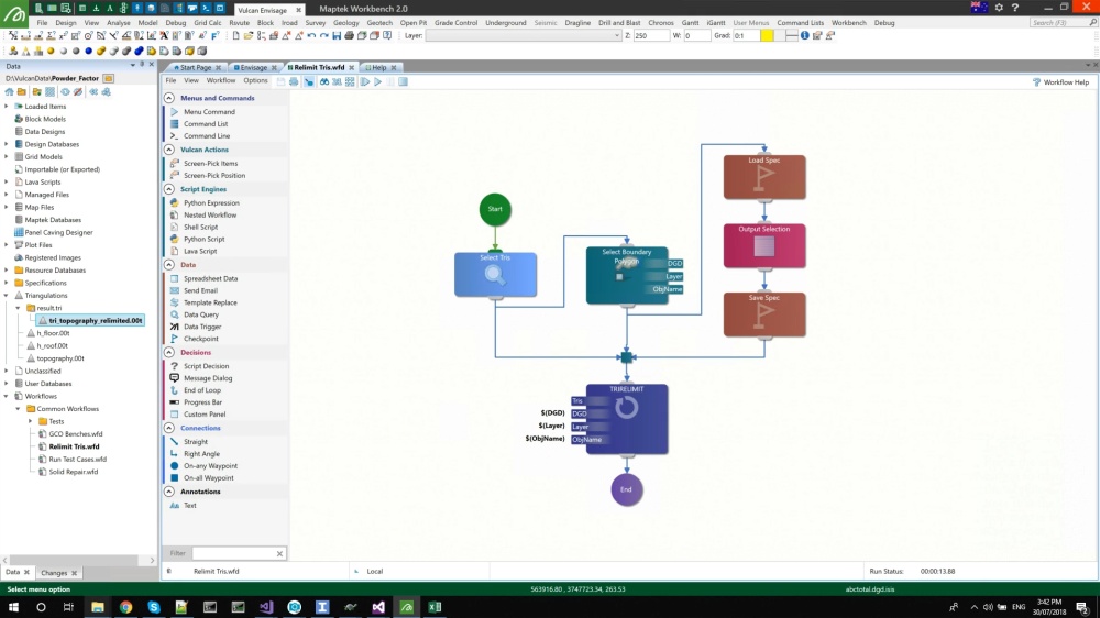 Maptek - Workflow Editor y Vulcan