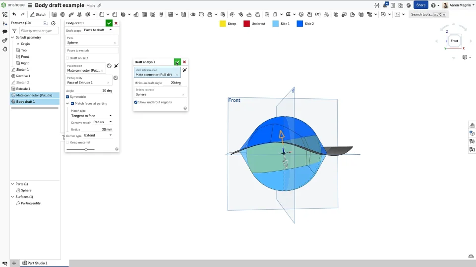 Add Draft to Entire Parts with Body Draft