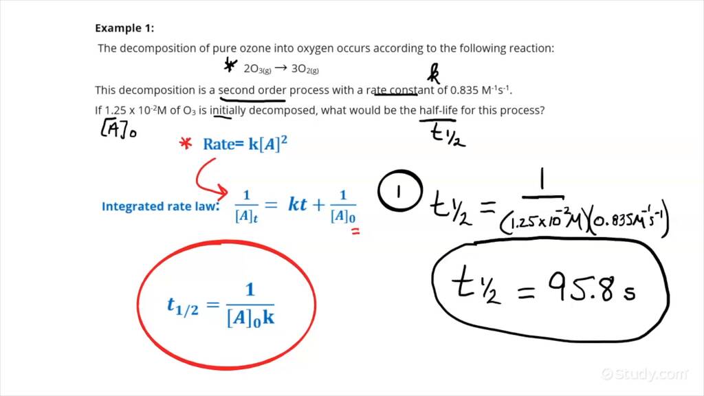 How To Calculate Half life Of A Second order Reaction Chemistry