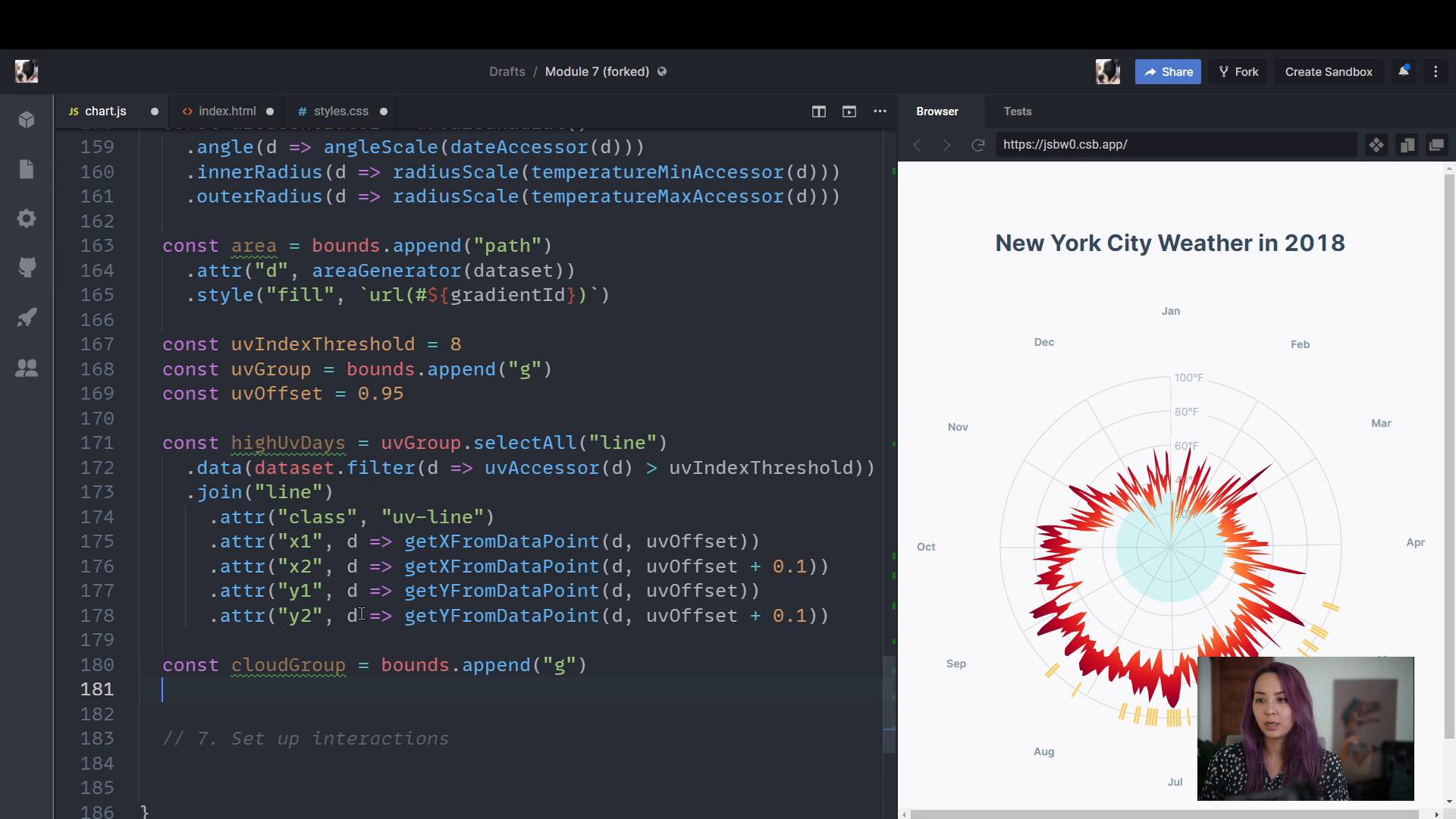 Adding the cloud cover bubbles - Fullstack D3 Masterclass | newline