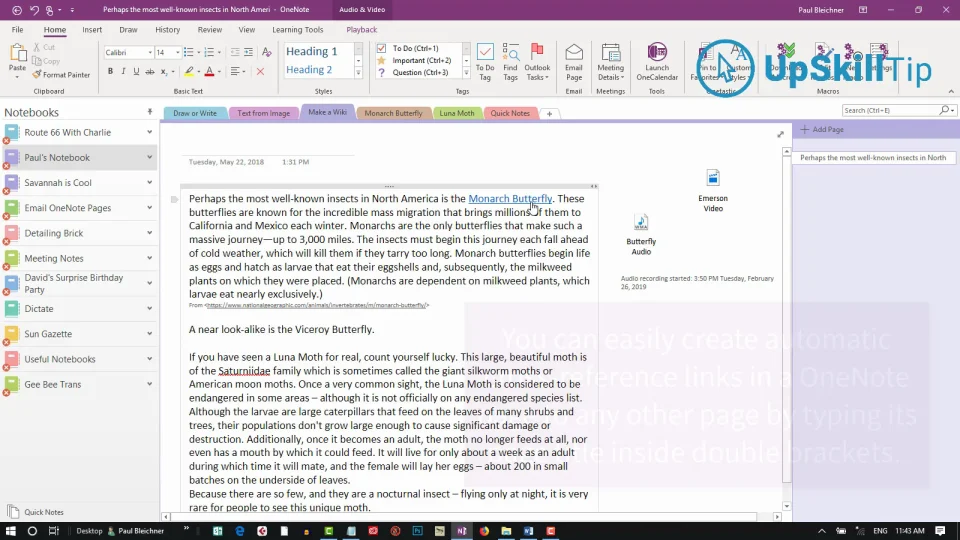 Reference OneNote Pages Like Wiki