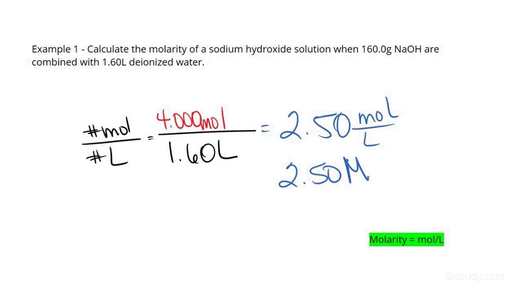 How to Calculate Molarity using Solute Mass | Chemistry | Study.com