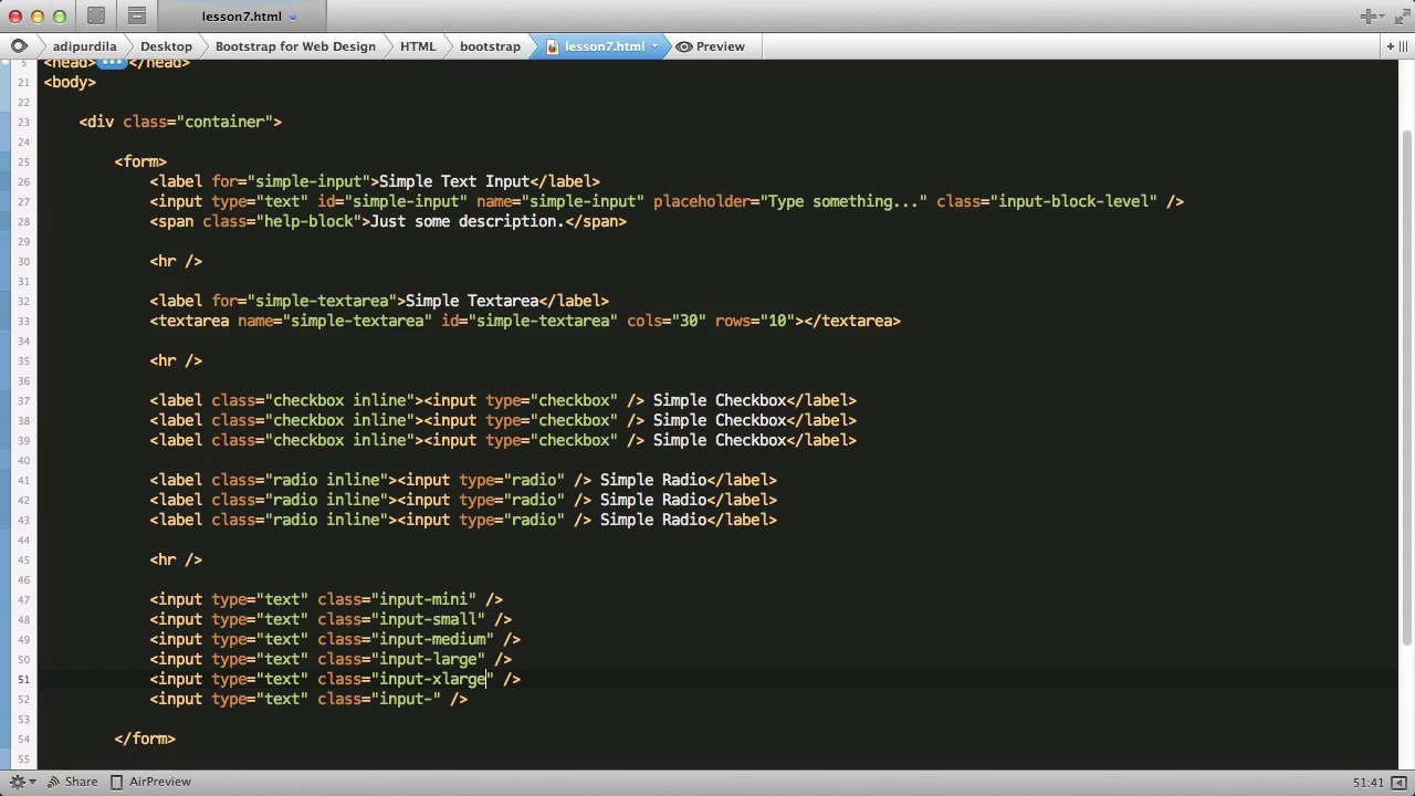Bootstrap for Web Design - Form Controls, Sizing and States
