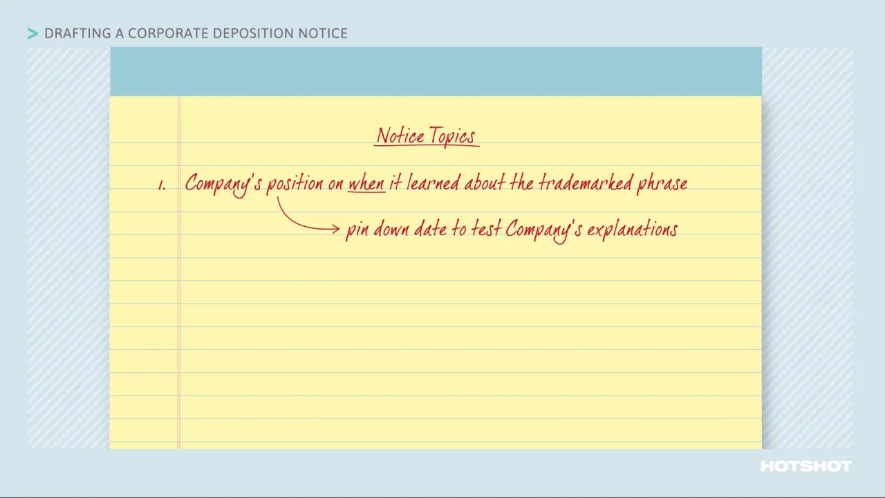 Drafting a Corporate Deposition Notice - Depositions