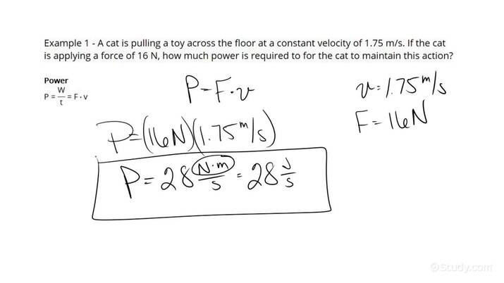 How To Calculate The Average Power Exerted On An Object From Force And 