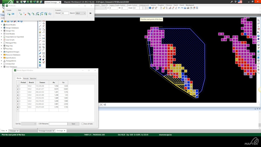 Maptek - Vulcan 10 cutting blocks
