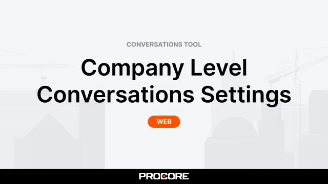 Export Conversations Data Beta Procore