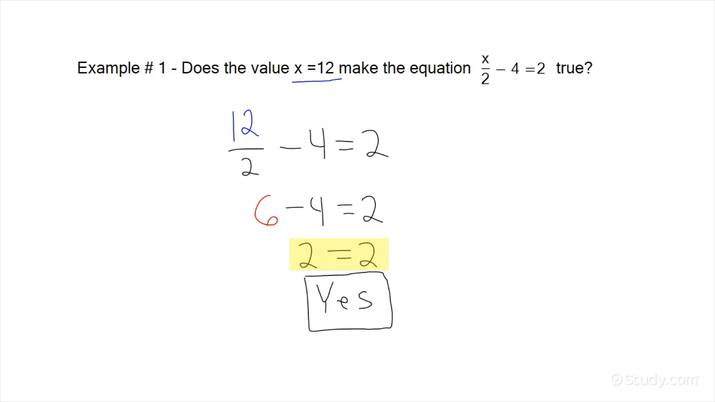 Using Substitution to Determine Whether a Number in a Given Set Makes ...
