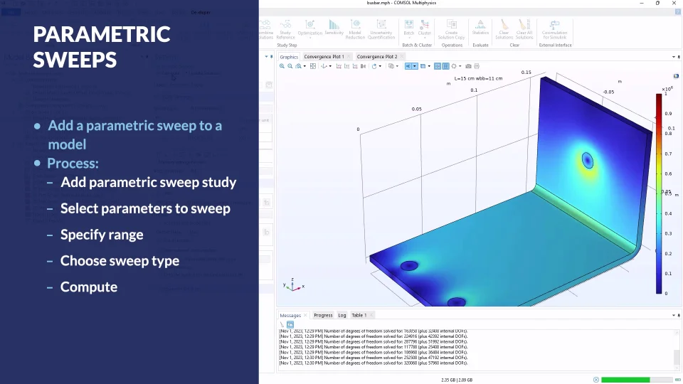 Performing a Parametric Sweep Study in COMSOL Multiphysics