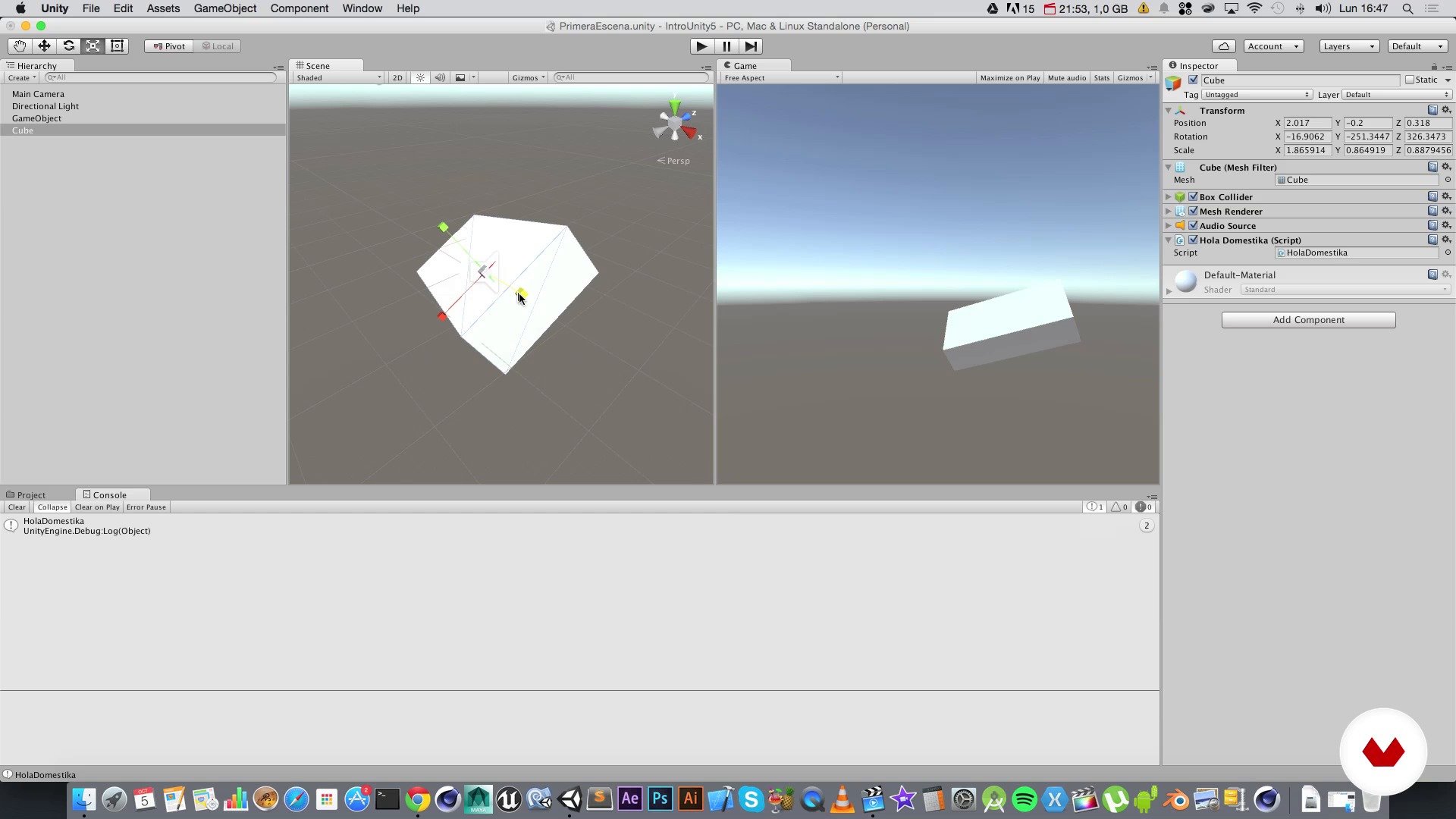 ¿Qué es un GameObject? II | "Diseño y Programación de videojuegos con Unity 5" (marianitomotion ...