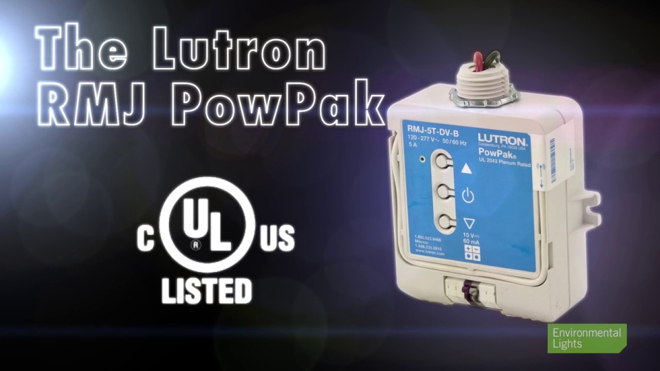 Lutron RMJS-8T-DV-B PowPak dimming module with 0-10 V control, 120-277V