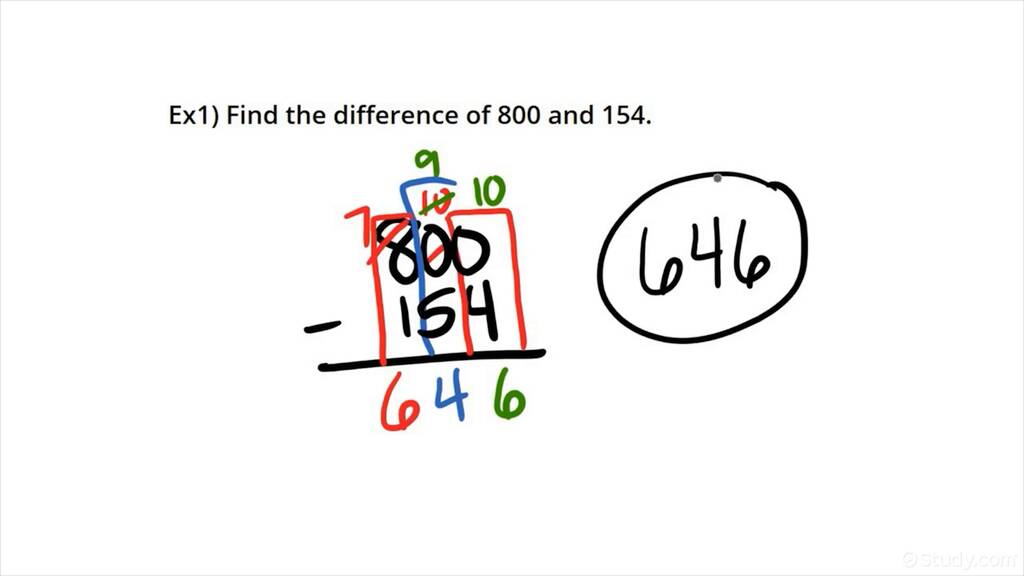 Subtraction and Regrouping with Zeros | Algebra | Study.com