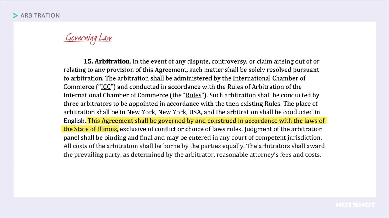 Arbitration Provisions - Commercial Provisions