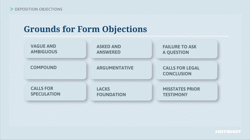 Deposition Objections - Depositions