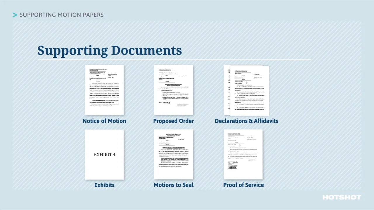 Supporting Motion Papers - Motion Practice