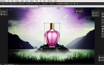 Creative Lighting Effects in Adobe Photoshop - Importing the Perfume Bottle