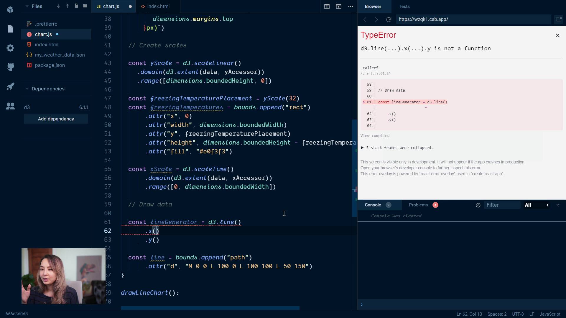 Drawing the line - Fullstack D3 Masterclass | newline