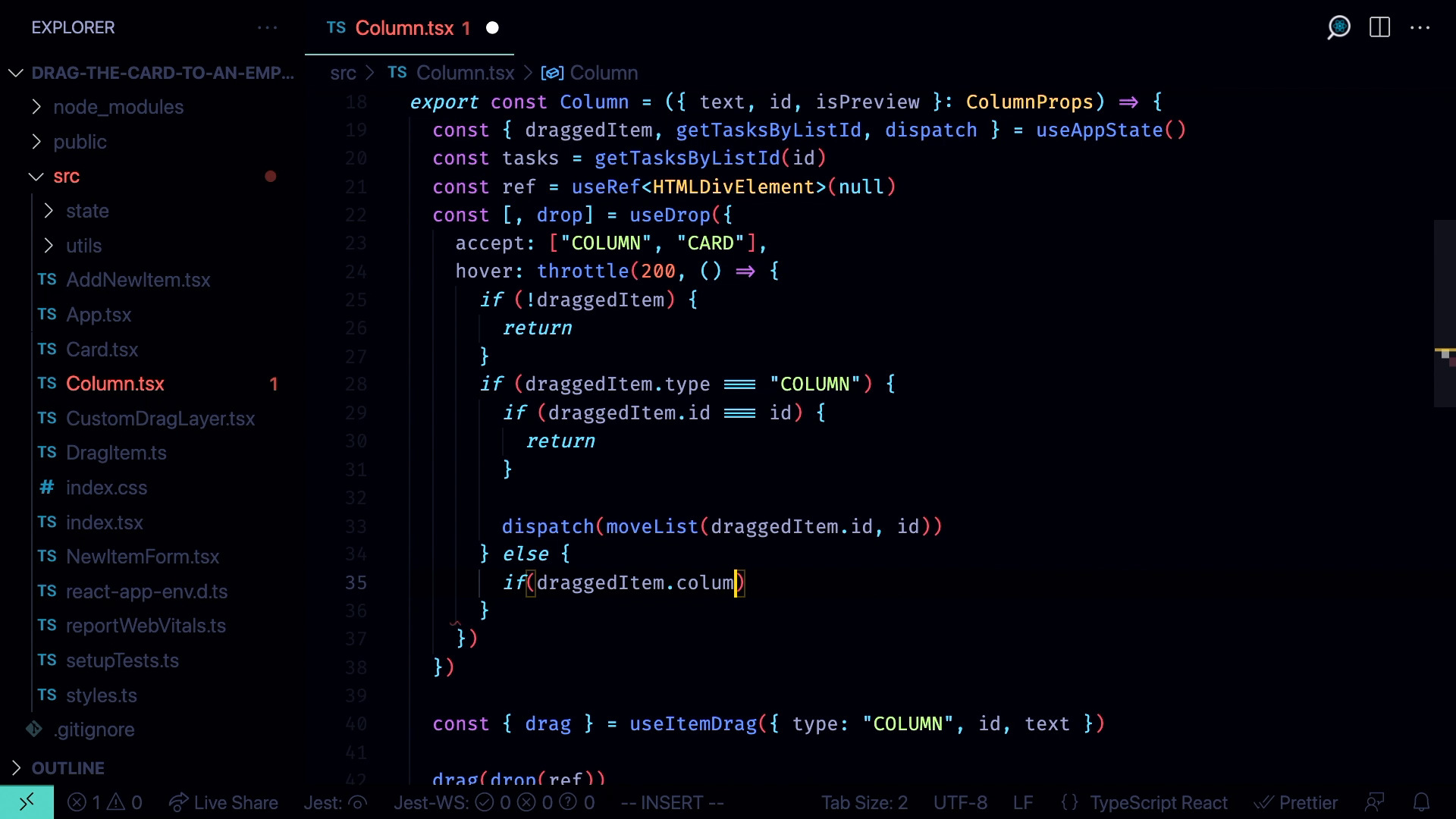How to Move Drag-and-Drop Cards Into Empty Columns - Fullstack React with TypeScript Masterclass ...