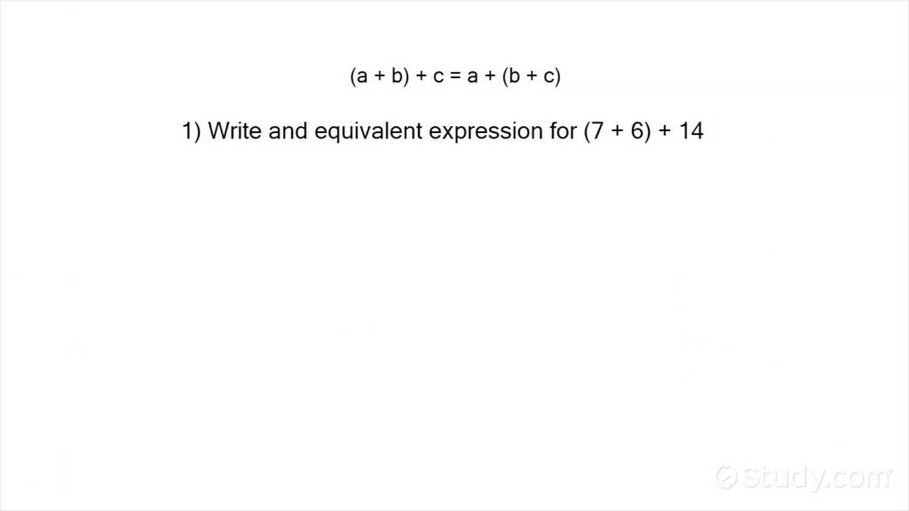How to Use the Associative Law of Addition | Algebra | Study.com