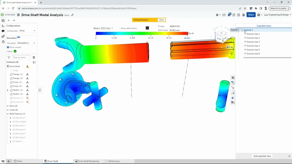 Modal Analysis in Onshape Simulation